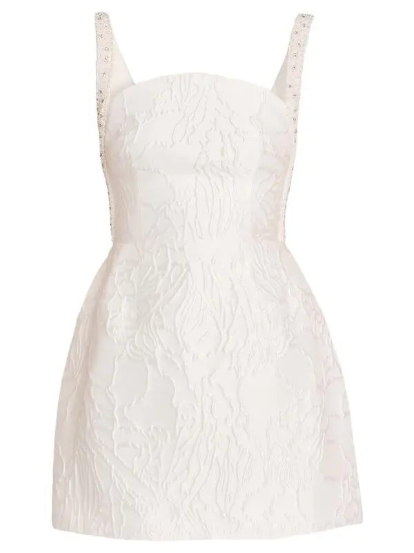 Rebecca Vallance Winslet Embossed Jacquard Mini Dress - Ivory