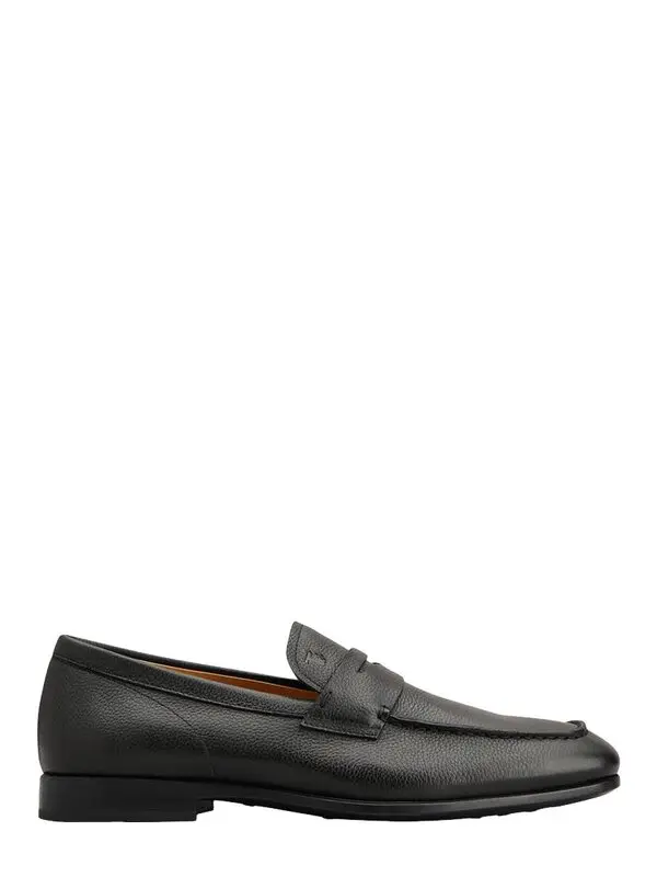 TOD'S Mocassino Gomma Leather Penny Loafers - Black