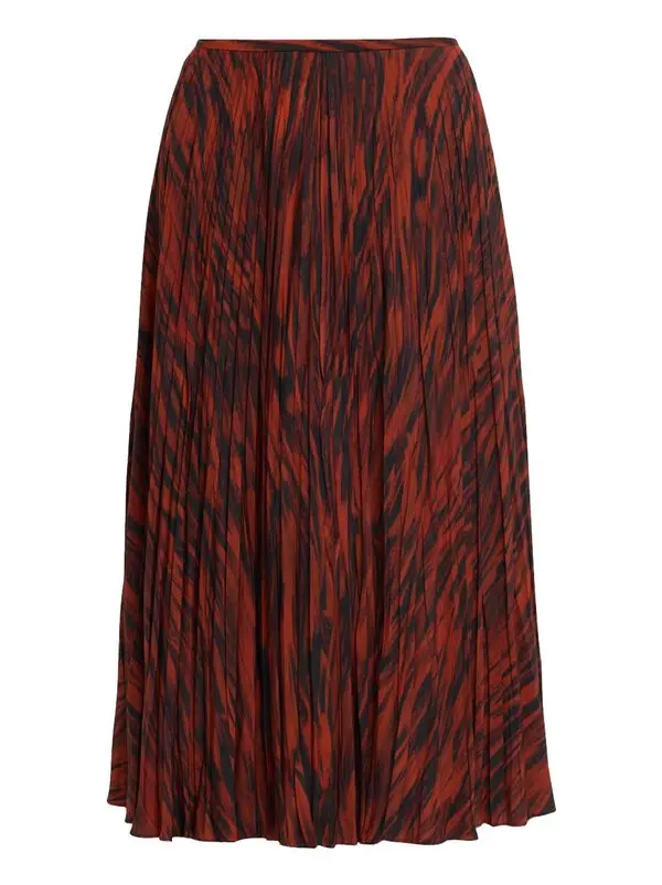 Proenza Schouler White Label Runa Printed Twill Midi Skirt - Brick Multi