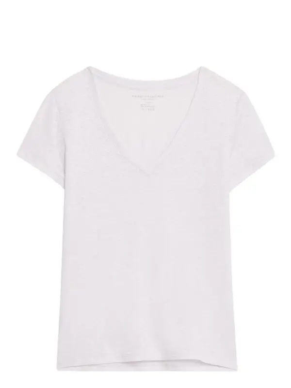 Majestic Filatures Short-sleeve Stretch Linen Top - Eau De Per