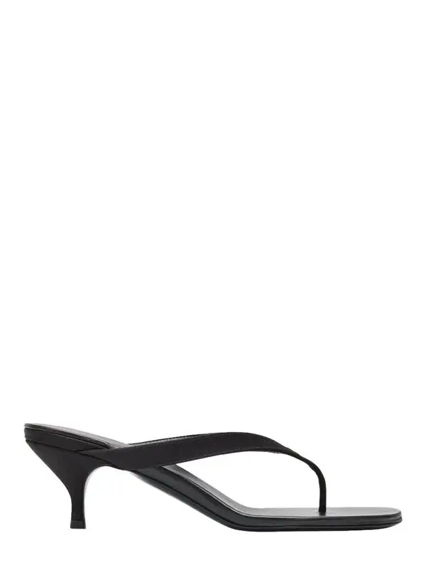 Miu Miu Satin Kitten-heel Thong Sandals - Nero