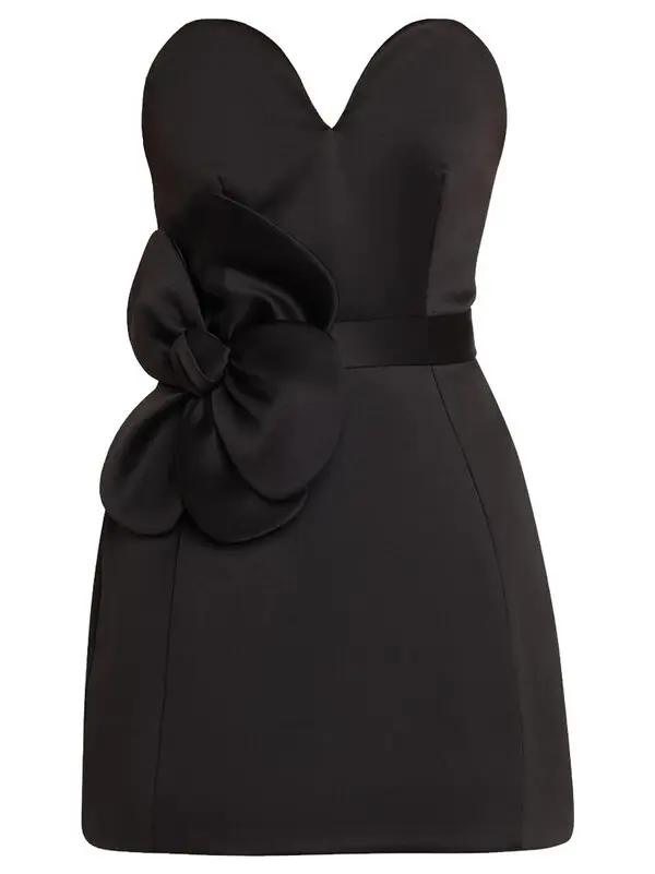 Marc Jacobs Satin Daisy Belted Dress - Black