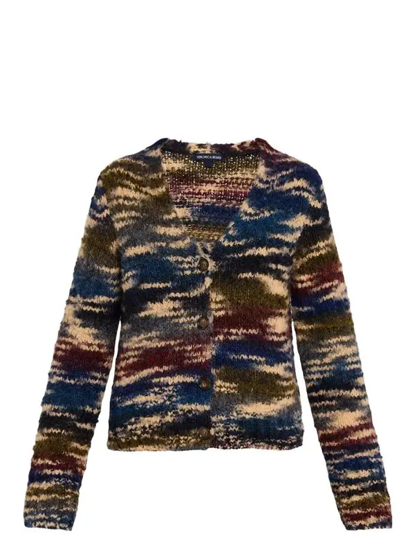 Veronica Beard Monae V-neck Cardigan - Teal Multi