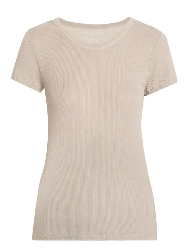 Majestic Filatures Lyocell Cotton Baby Rib Knit T-shirt - Desert Brown