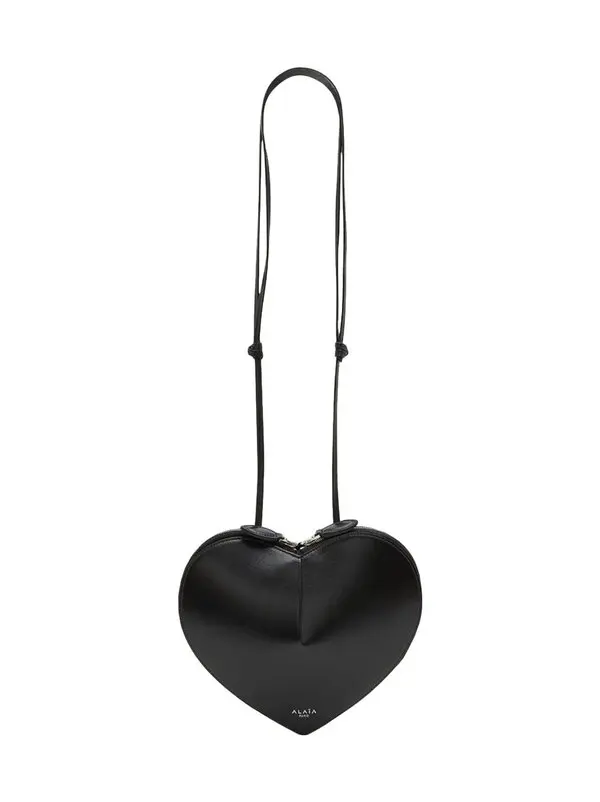 Alaïa Le Coeur Crossbody Bag In Lux Leather - Noir