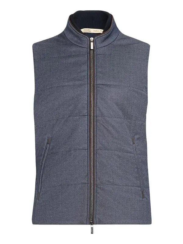MAURIZIO BALDASSARI Arena Vest With Knit Inserts - Denim