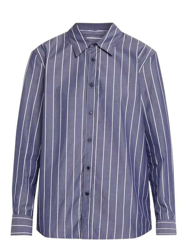 NILI LOTAN Raphael Classic Striped Button-down Shirt - Midnight