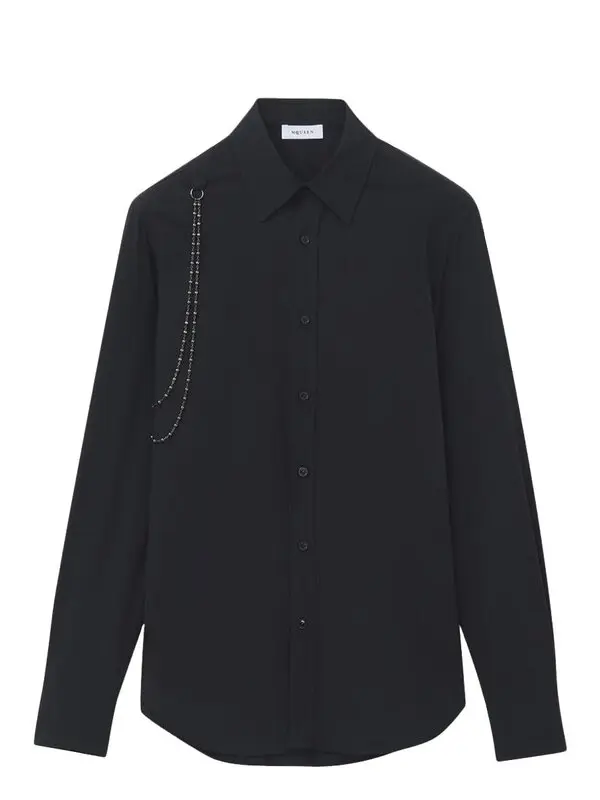 Alexander McQueen Cotton Beaded-harness Sport Shirt - Black