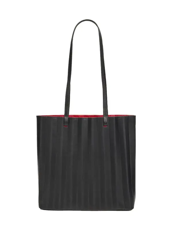 MANSUR GAVRIEL Pleated Filo Leather Tote Bag - Black Flamma