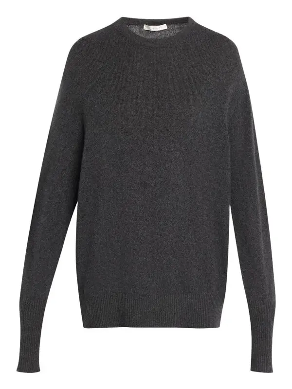 THE ROW Odelle Cashmere Knit Oversized Crewneck Top - Anthracite