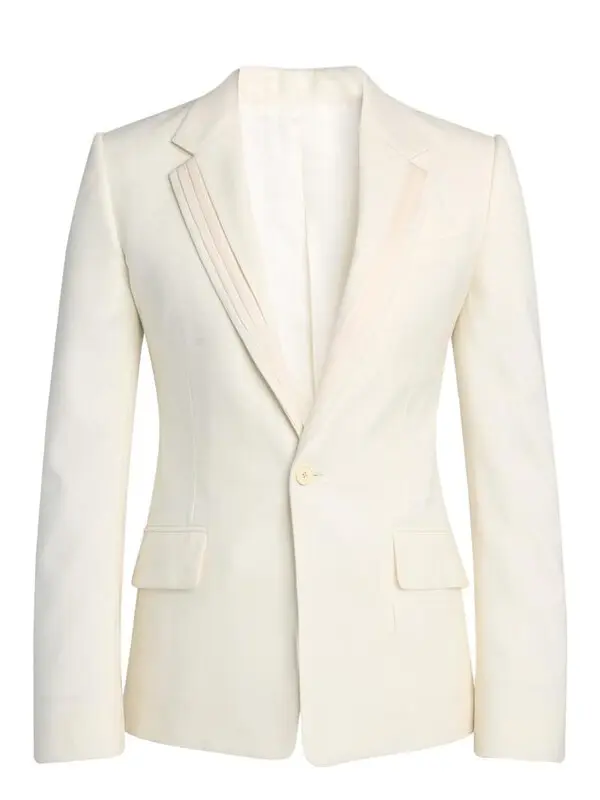 Alexander McQueen Wool Pleated-lapel Single-breasted Dinner Jacket - Ivory