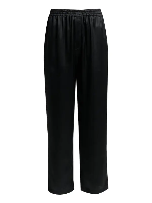 Saint Laurent Silk Straight-leg Crop Pajama Pants - Noir