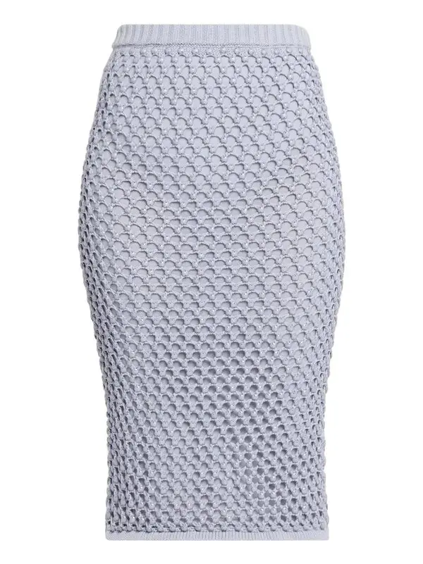 DIOTIMA Spice Crystal Crochet Knit Midi Skirt - Cloud