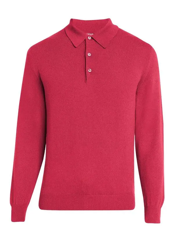 Kiton Vicuna Wool And Cashmere Polo Sweater - Ruby