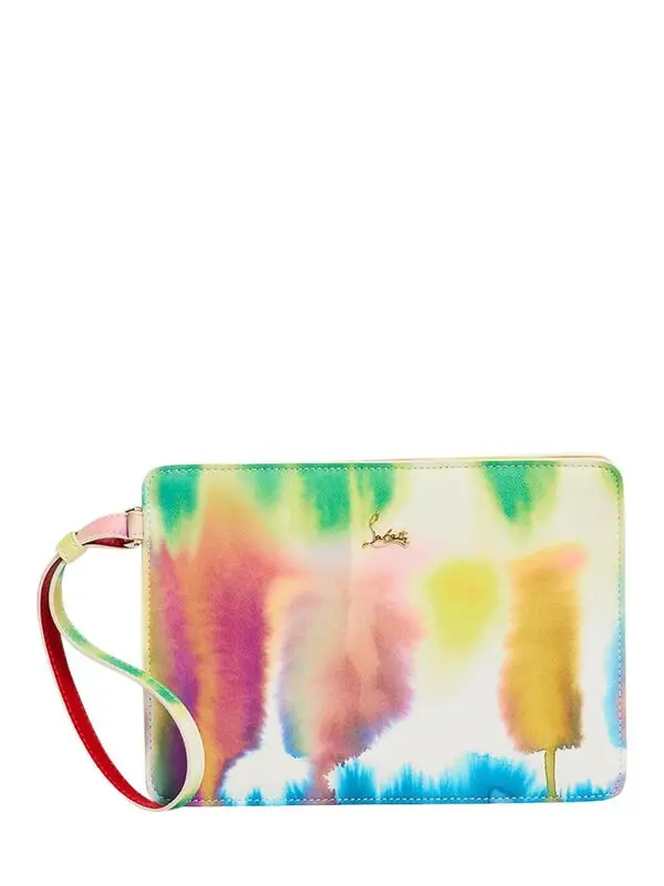 CHRISTIAN LOUBOUTIN Bettina Small Pouch Bag In Tie-dye Leather - Multi/gold