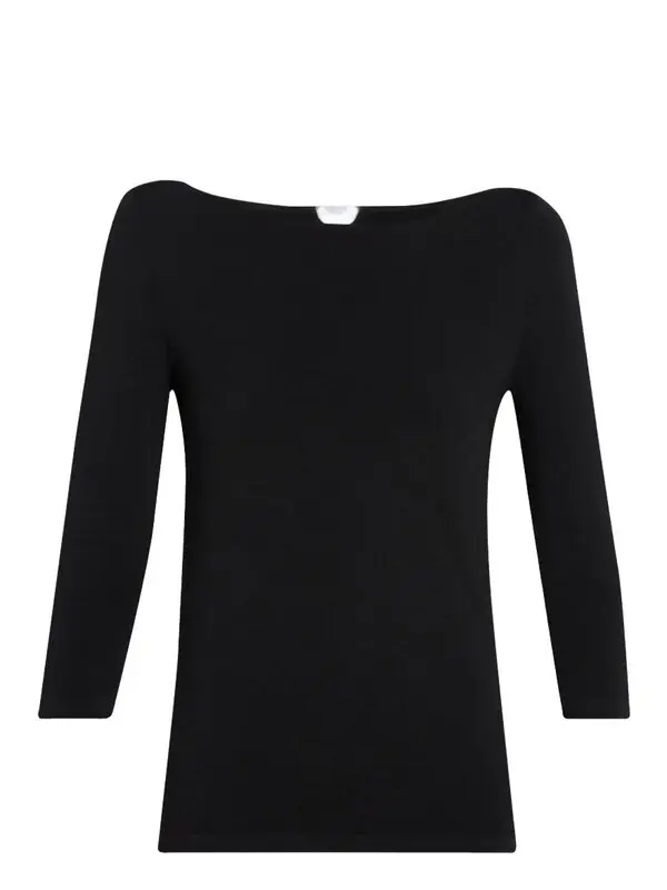 Wolford Cordoba Boatneck Stretch Cotton Top - Black