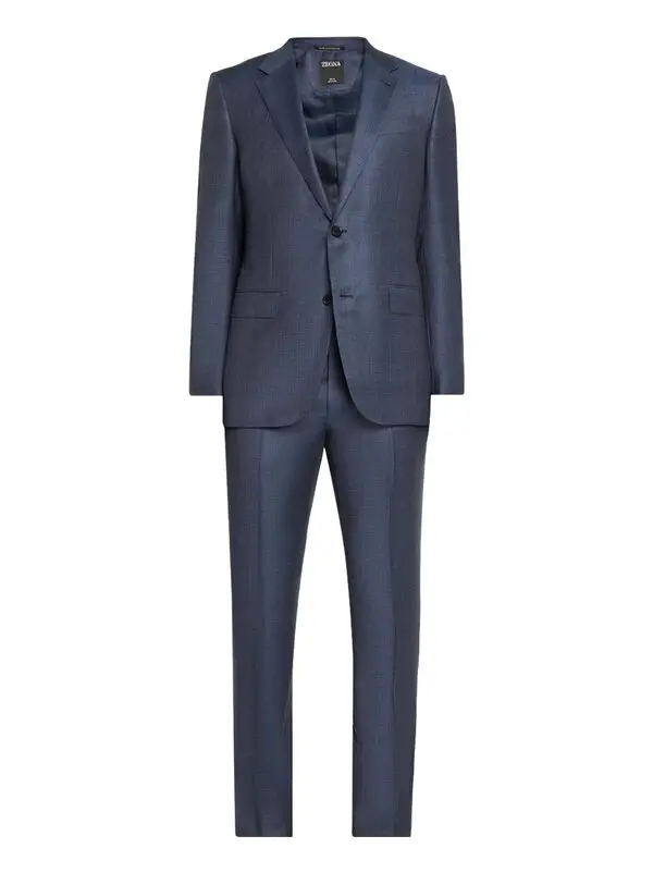 Zegna Ticweave Wool Single-breasted Sport Coat - Blue