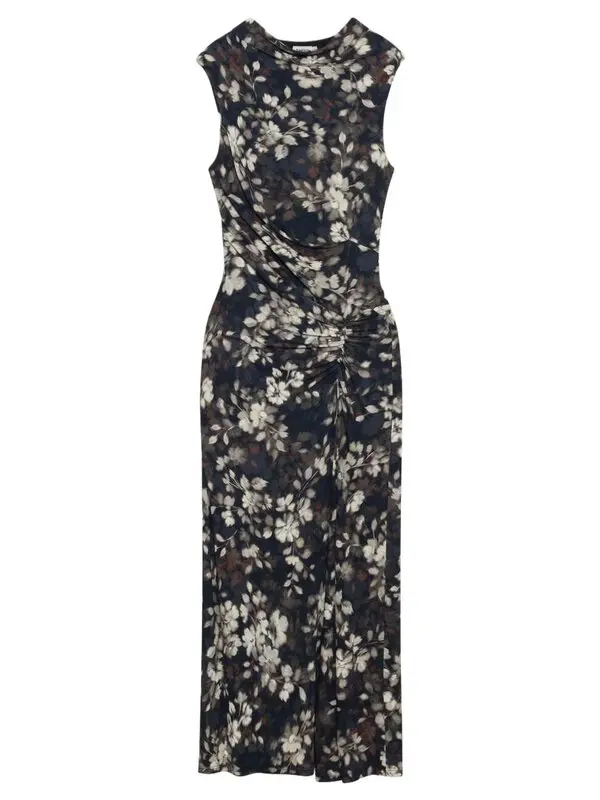 Simkhai Acacia Draped Jersey Midi Dress - Black Multi