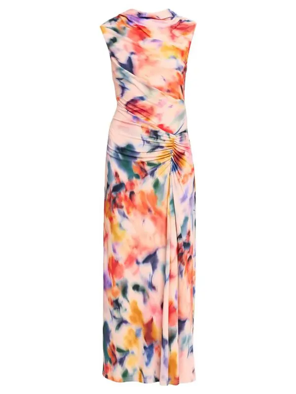 Simkhai Acacia Draped Jersey Midi Dress - Daisy Multi