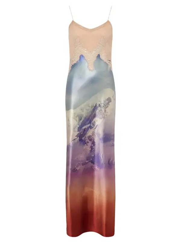 Gabriela Hearst X Paul Smith Adolphine Mixed-media Slip Dress - Mountain