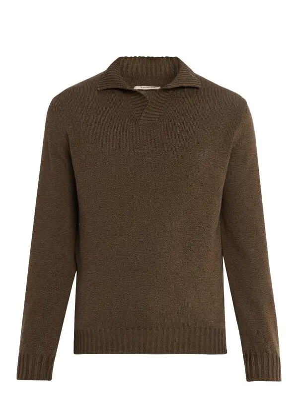 Fioroni Cotton Johnny Collar Polo Sweater - Eleph