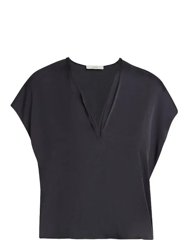Vince Sleeveless Draped Top - Black