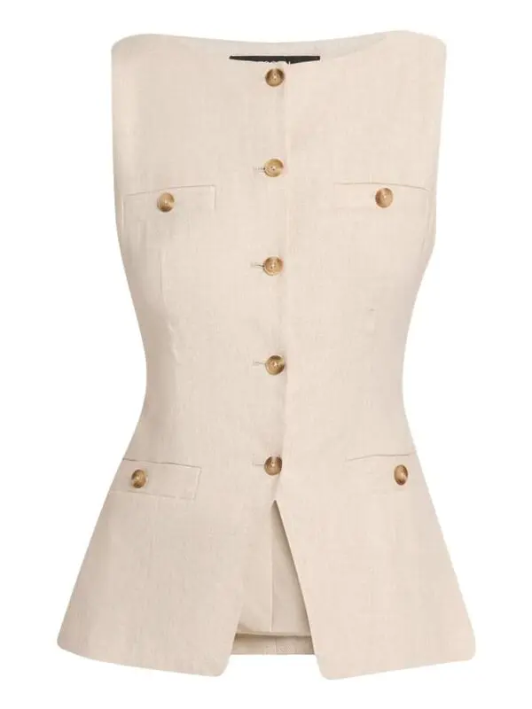 TOCCIN Amra Boat-neck Vest - Desert