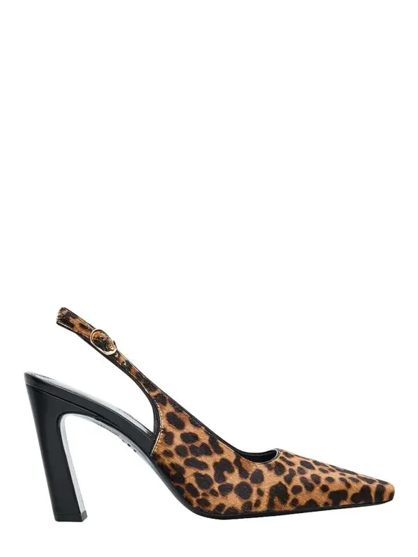 STUART WEITZMAN 85mm Stassi Leopard Calf Hair Slingback Pumps - Classic Leopard