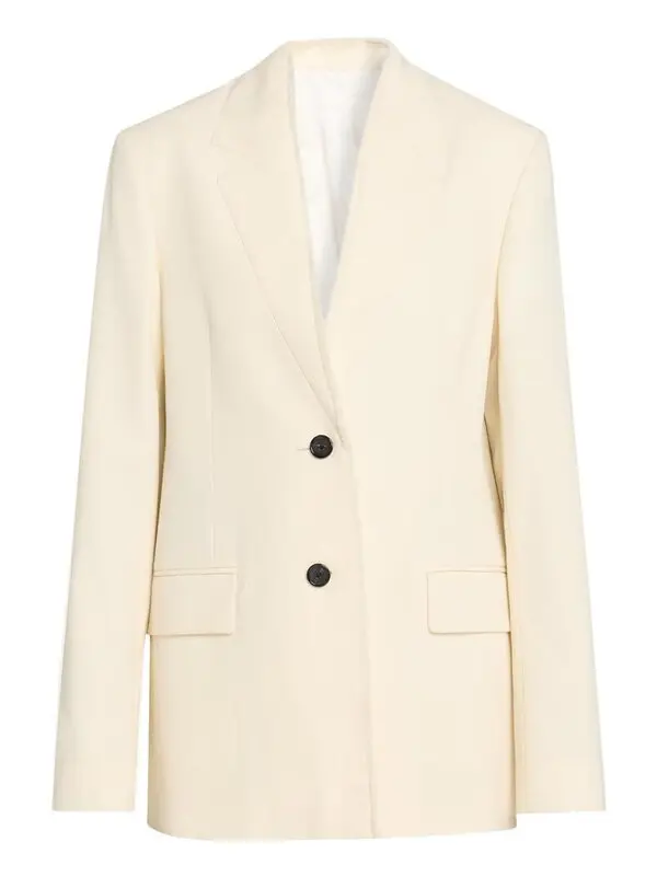 TOTEME Raw Lapel Wool Sport Coat - Ecru