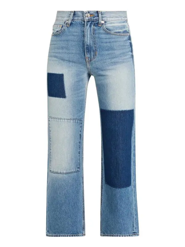 Veronica Beard Dylan Patchwork High-rise Ankle Jeans - Time Lapse