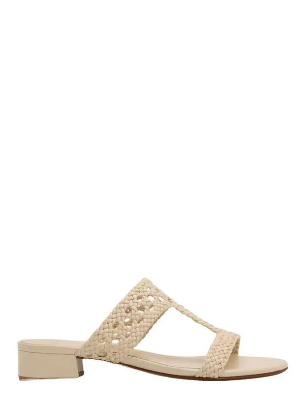 ALEXANDRE BIRMAN 30mm Braided Leather Block-heel Sandals - Eggshell