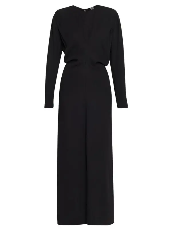 TOTEME Slouch Waist Long-sleeve Ankle Dress - Black