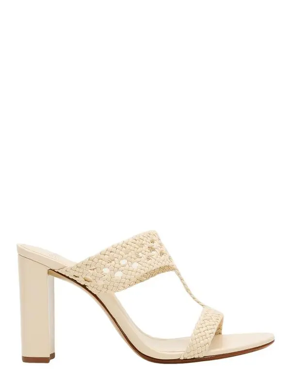 ALEXANDRE BIRMAN 90mm Braided Leather Block-heel Sandals - Eggshell