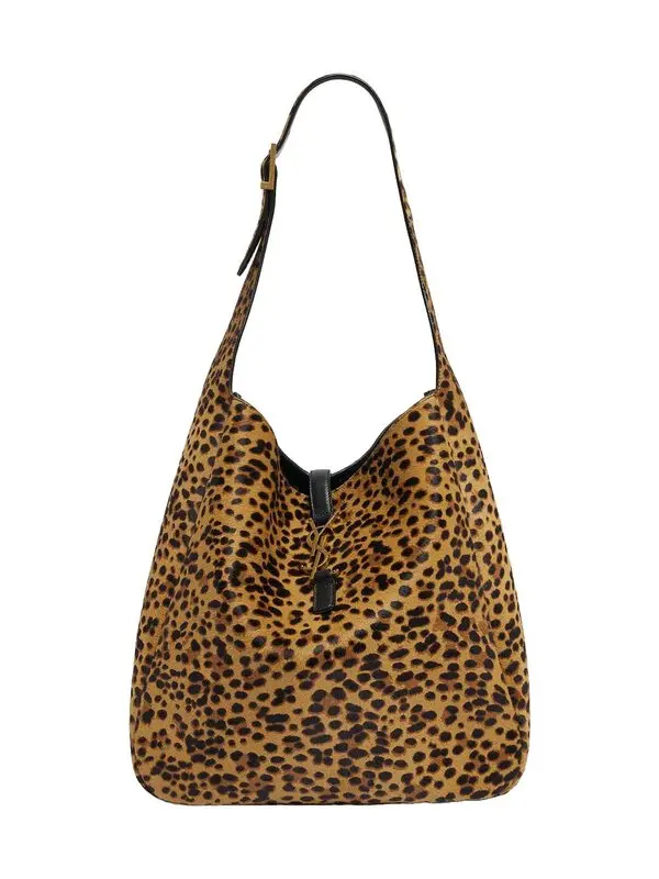 Saint Laurent Le 5 A 7 Large Animal-print Calf Hair Shoulder Bag - Leopard