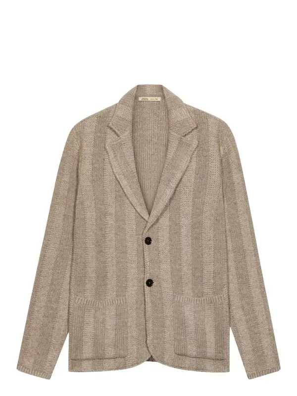 MAURIZIO BALDASSARI Linen And Merino Wool Knit Jacket - Dune