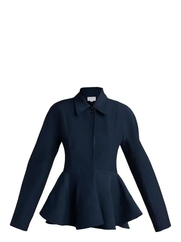 Stella McCartney Dolman-sleeve Wool Peplum Jacket - Navy