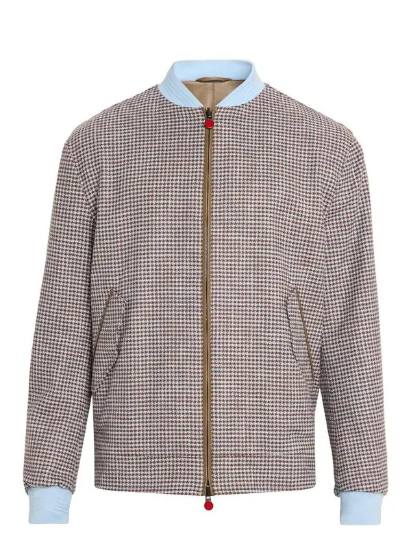 Kiton Houndstooth Check Wool And Silk Blouson - Multi