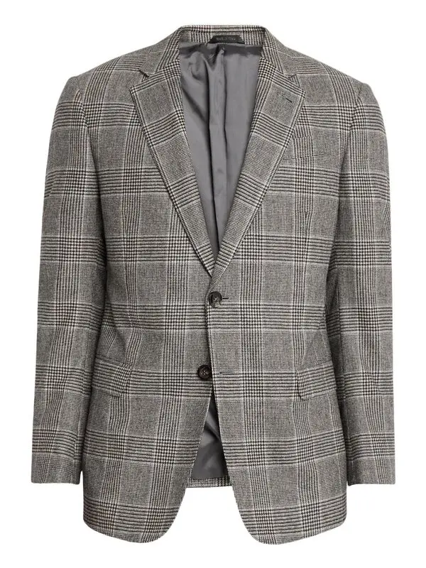 Giorgio Armani Soft Glen Plaid Single-breasted Sport Coat - Black Multi