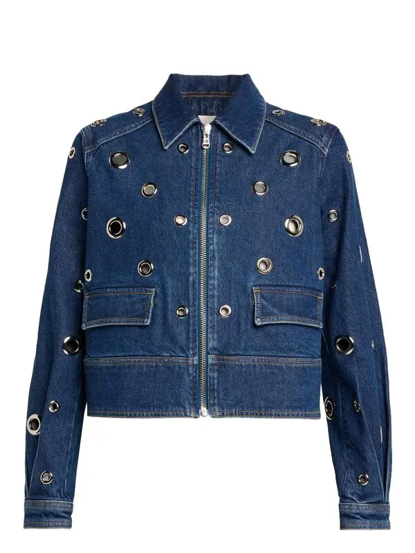 Cinq À Sept Harriet Embellished Denim Jacket - Tide