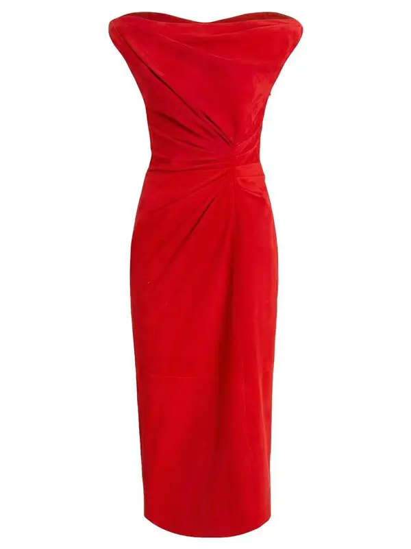 Proenza Schouler Kaelin Off-the-shoulder Suede Mini Dress - Red