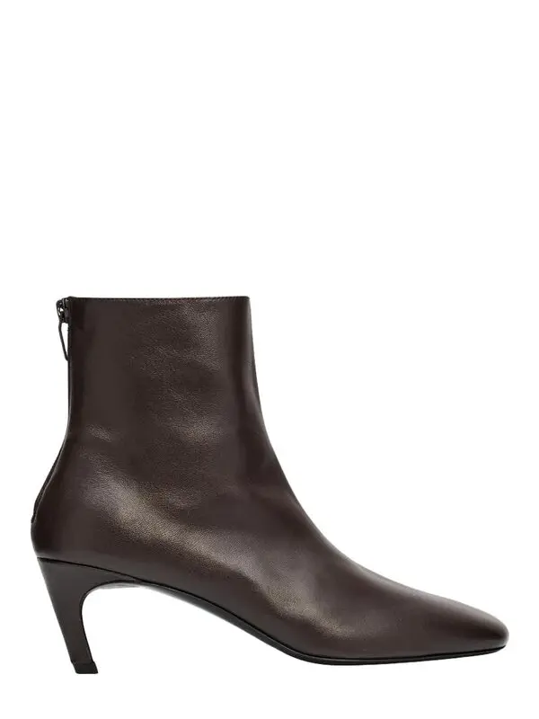 TOTEME 50mm Soft Nappa Leather Ankle Boots - Bark