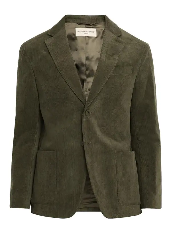 Officine Générale Michel Corduroy Single-breasted Sport Coat - Olive
