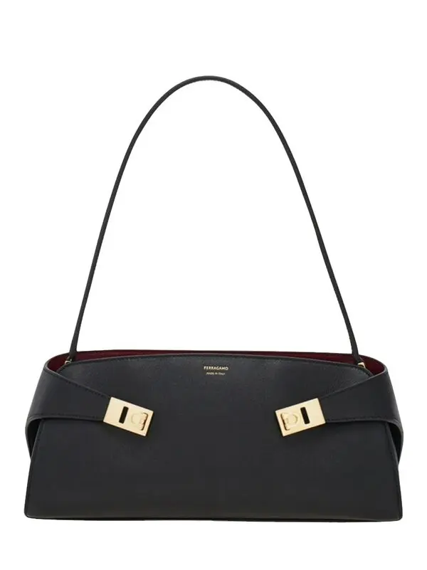 FERRAGAMO Hug East-west Leather Shoulder Bag - Nero