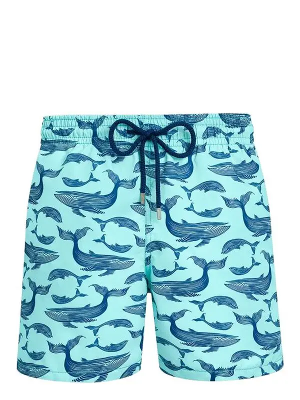 Vilebrequin Whale-print Recycled Swim Trunks - Celadon
