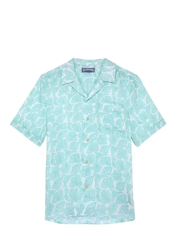 Vilebrequin Seashells Linen Short-sleeve Shirt - Blanc