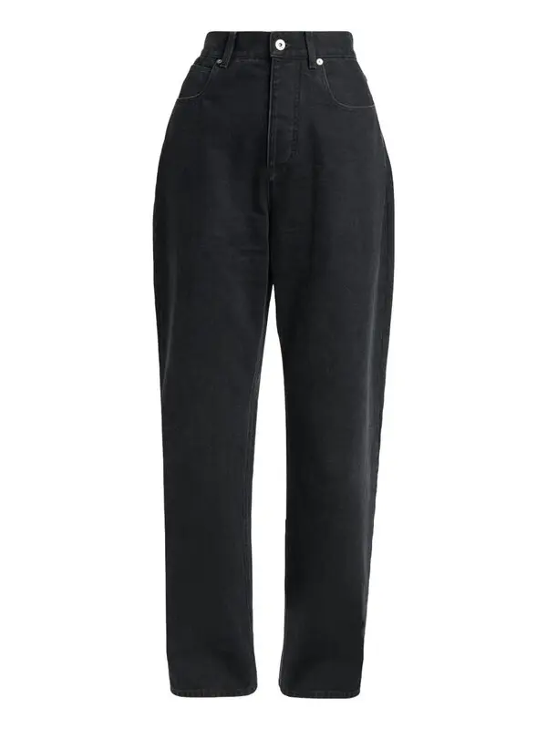 Bottega Veneta Faded Black Denim Wide-leg Jeans - Nero