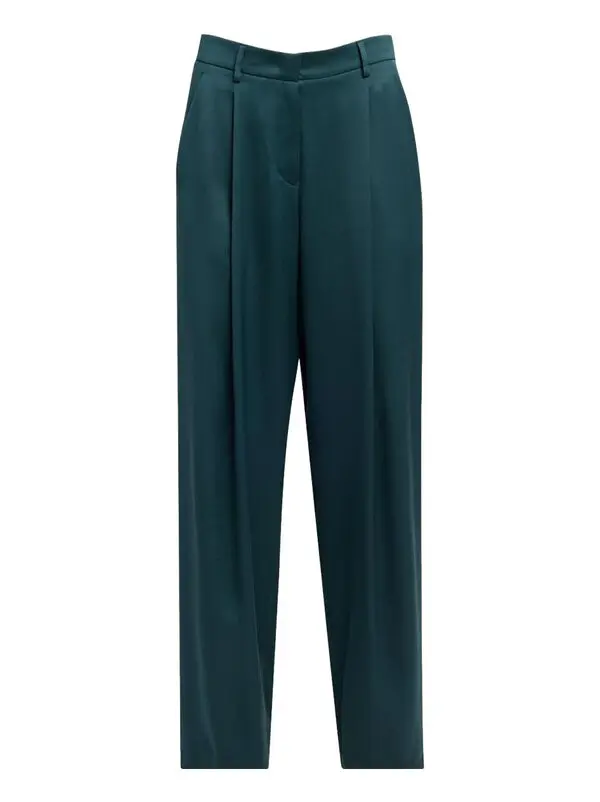 Giorgio Armani Pleated Silk Straight-leg Trousers - Multi