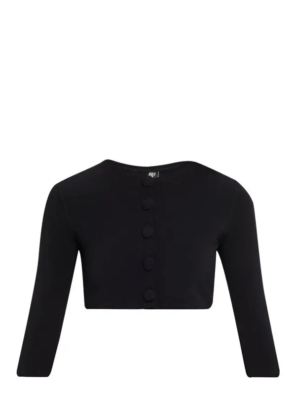 Lisa Marie Fernandez Crepe Cropped Cardigan - Black