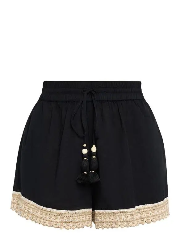 Ramy Brook Adrienne Cotton Cover-up Shorts - Black
