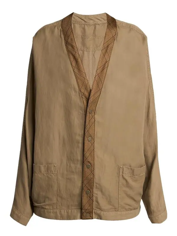 Giorgio Armani V-neck Single-breasted Utility Jacket - Silver
